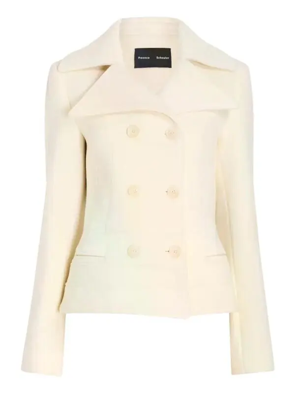 Proenza Schouler Romane Jacket In Compact Melton Wool - Neutrals