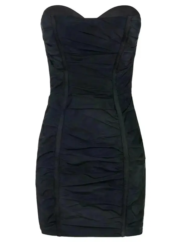 Elisabetta Franchi Mini Dress In Taffeta Voile Fabric - Black