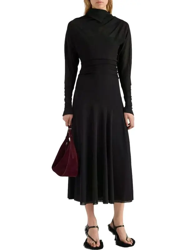 Proenza Schouler Golda Textured Sheer Jersey Dress - Black