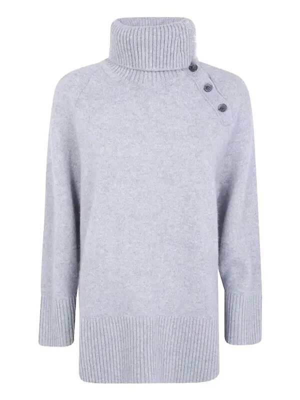 Emporio Armani Button-detail Roll-neck Sweater - Grey