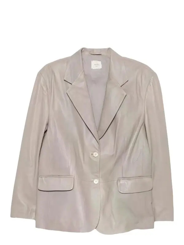 ALYSI Leather Single-breasted Jacket - Grey