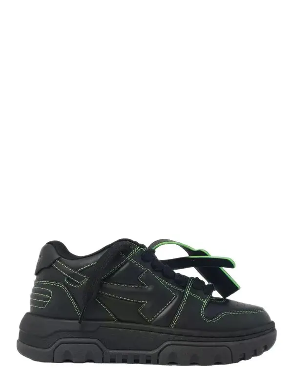 Off-White Out Of Office Chunky Leather-blend Sneakers - Black