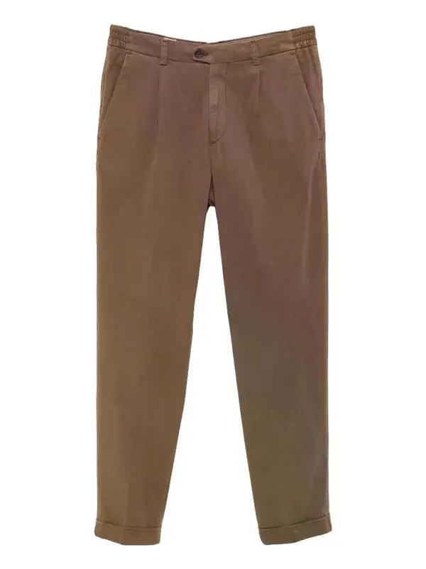 Alpha Industries Pleated Tapered-leg Trousers - Brown