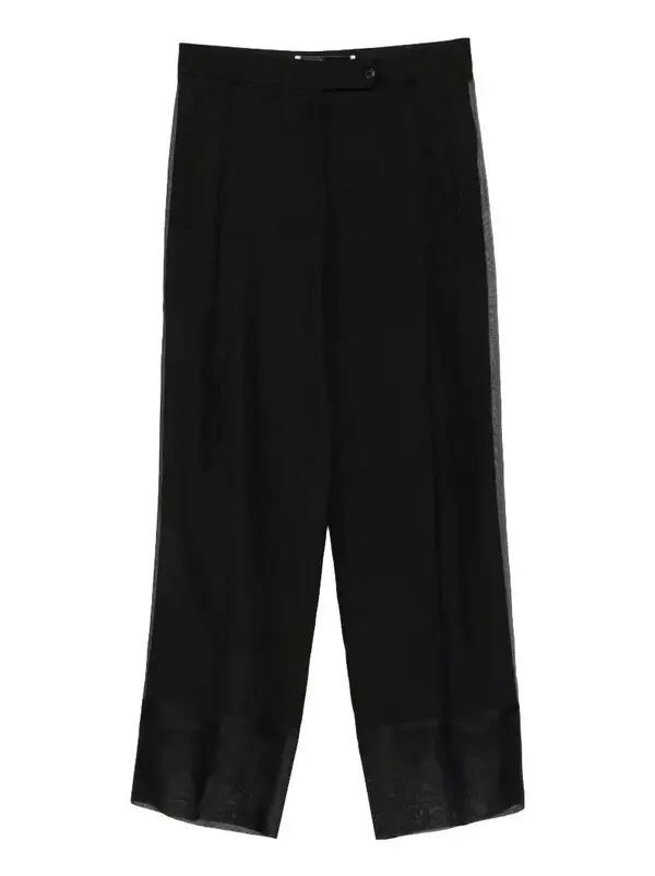 FRENKEN Sheer-panelled Wide-leg Trousers - Black
