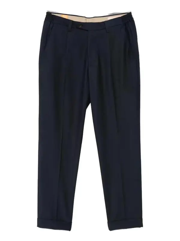 Alpha Industries Pleated Wool Trousers - Blue