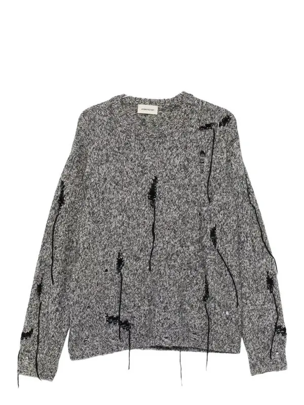 ATOMO FACTORY Distressed Marl-knit Sweater - Grey