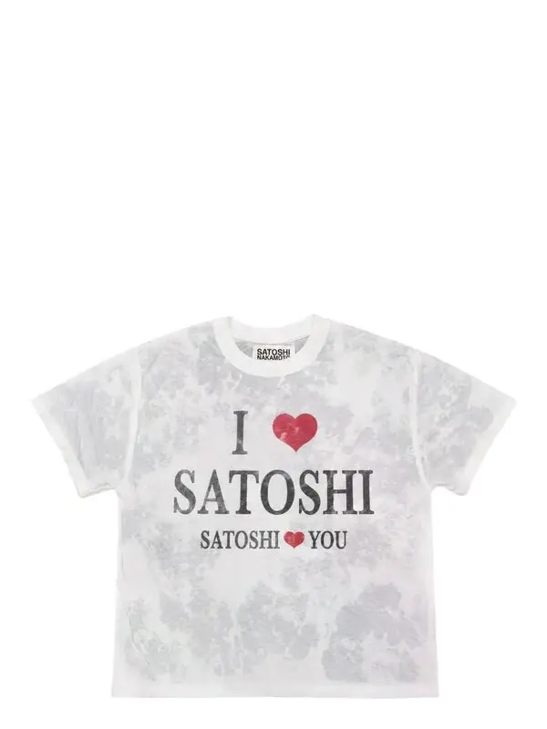 SATOSHI NAKAMOTO Slogan-print Cotton T-shirt - White