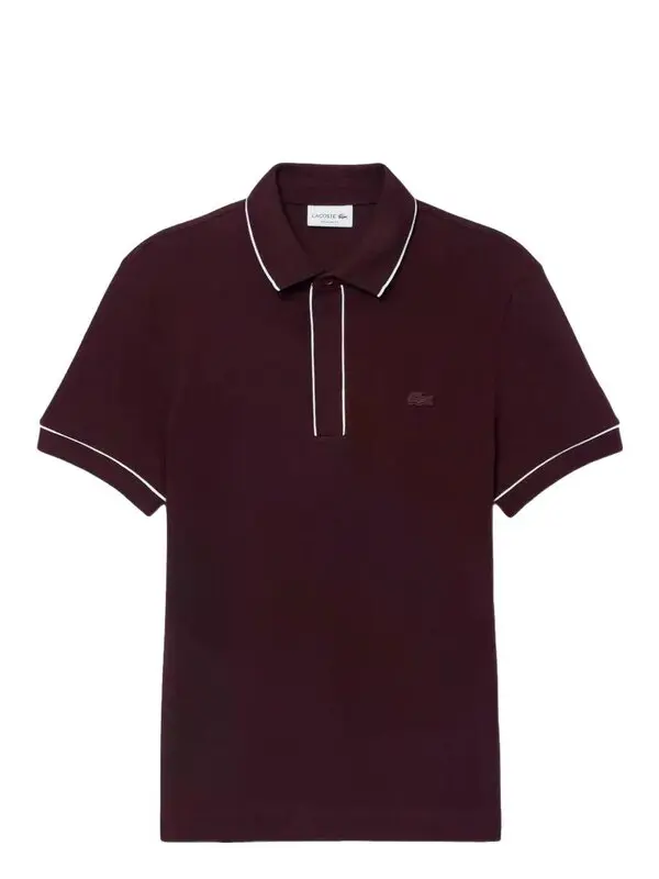 Lacoste Paris Piped-trim Piqué Polo Shirt - Red