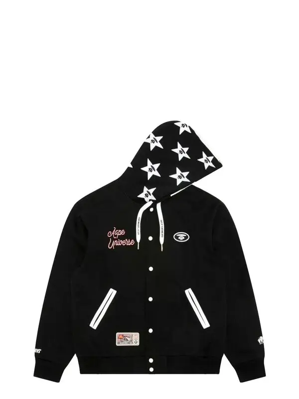 AAPE BY *A BATHING APE Moonface Logo-patch Hoodie - Black