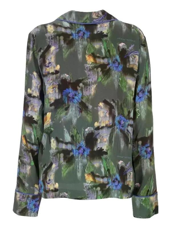 Off-White Floral-print Shirt - Green