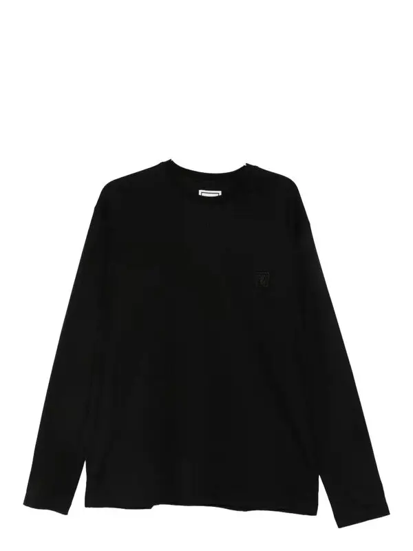 WOOYOUNGMI Logo Print Long Sleeve Sweater - Black
