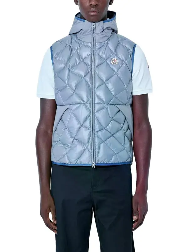 Moncler Quilted Hooded Gilet - Grey