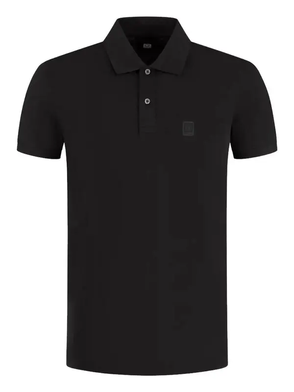C.P. COMPANY Metropolis Series Logo-patch Polo Shirt - Black