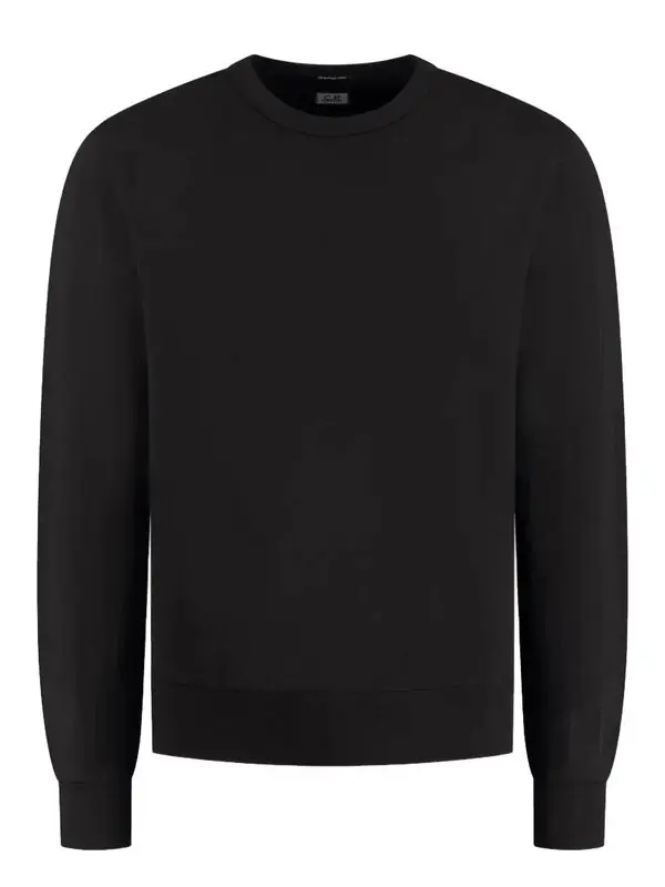 C.P. COMPANY Series Logo-patch Crew Neck Sweater - Black
