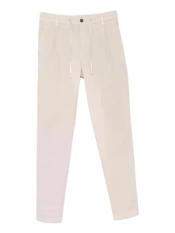 Eleventy Pleated Drawstring Waist Trousers - Neutrals