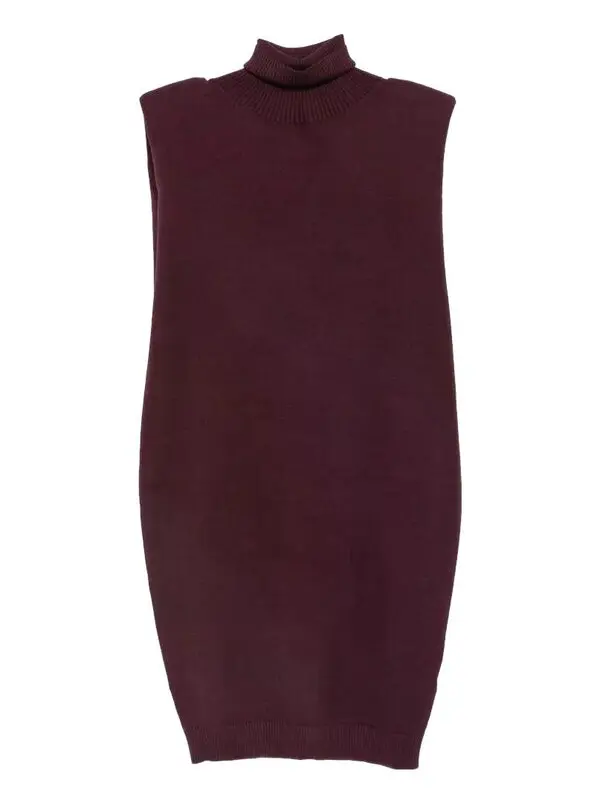 TWINSET Sleeveless Turtleneck Dress With Padded Shoulders - Red