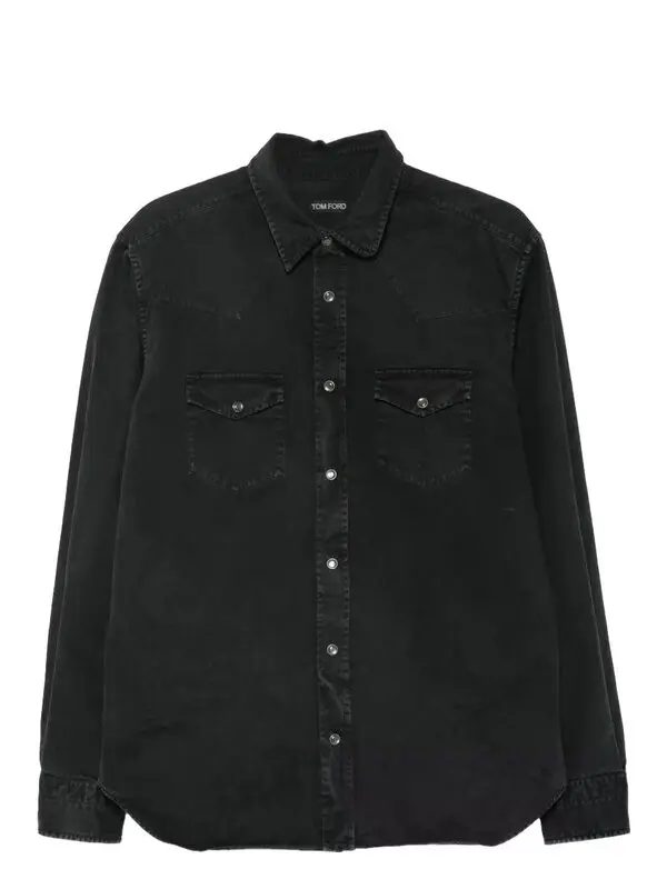 TOM FORD Long-sleeve Denim Shirt - Black