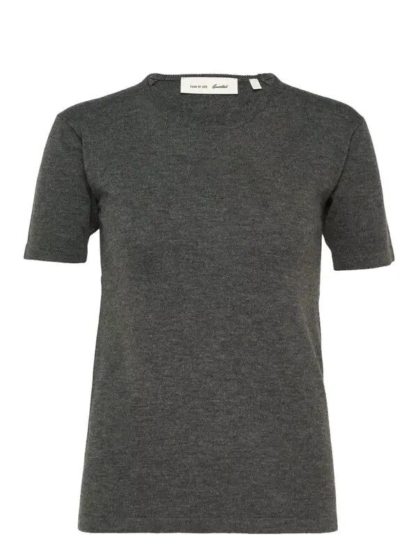 Fear Of God Logo Patch Crewneck T-shirt - Grey