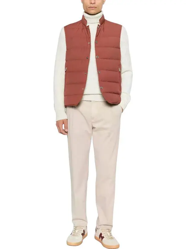 Eleventy Quilted High-neck Gilet - Red