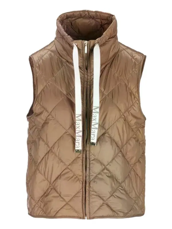 Max Mara Diamond-patterned Quilted Gilet - Brown
