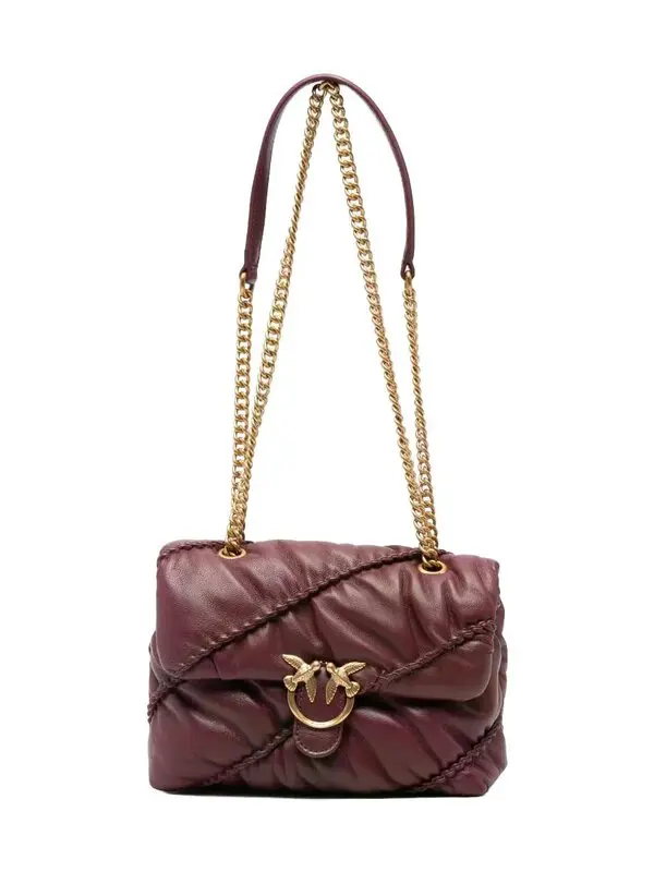 Pinko Mini Love Birds Quilted Leather Shoulder Bag - Red