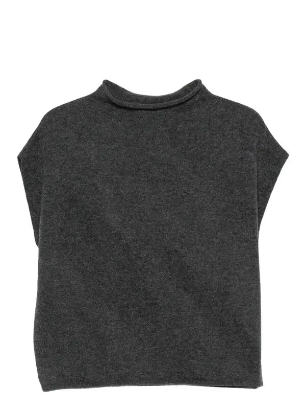 WHYCI Roll-neck Sleveless Jumper - Grey