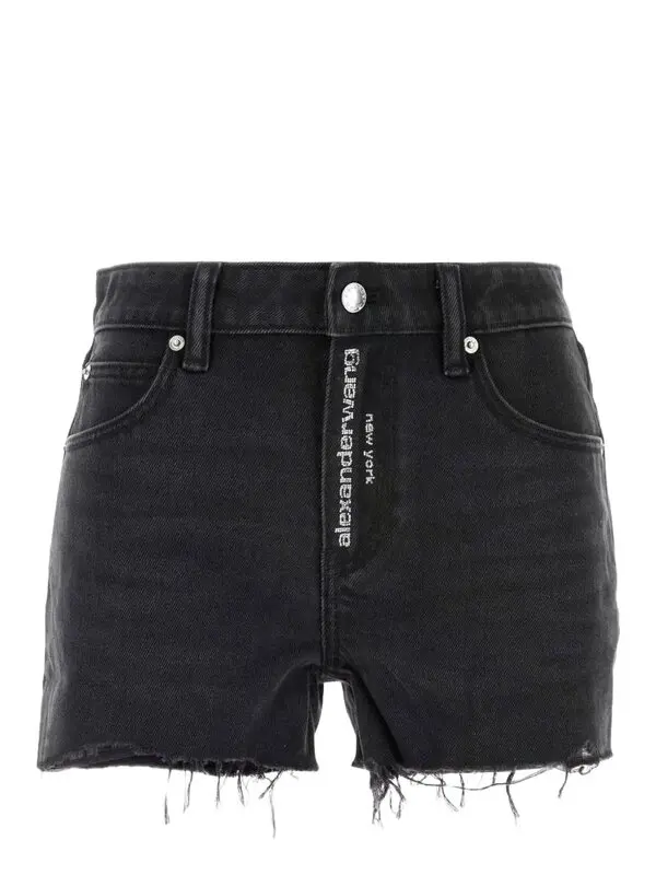 Alexander Wang Relaxed Short Hotfix Logo-fly - Black