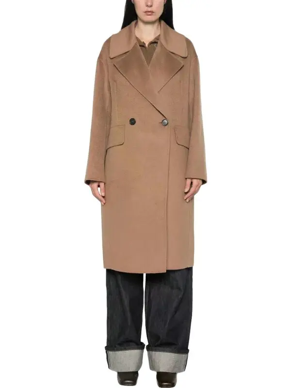 Max Mara Double-breasted Notched-lapel Coat - Brown