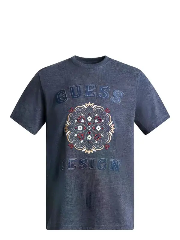 Guess Logo-embroidered T-shirt - Blue