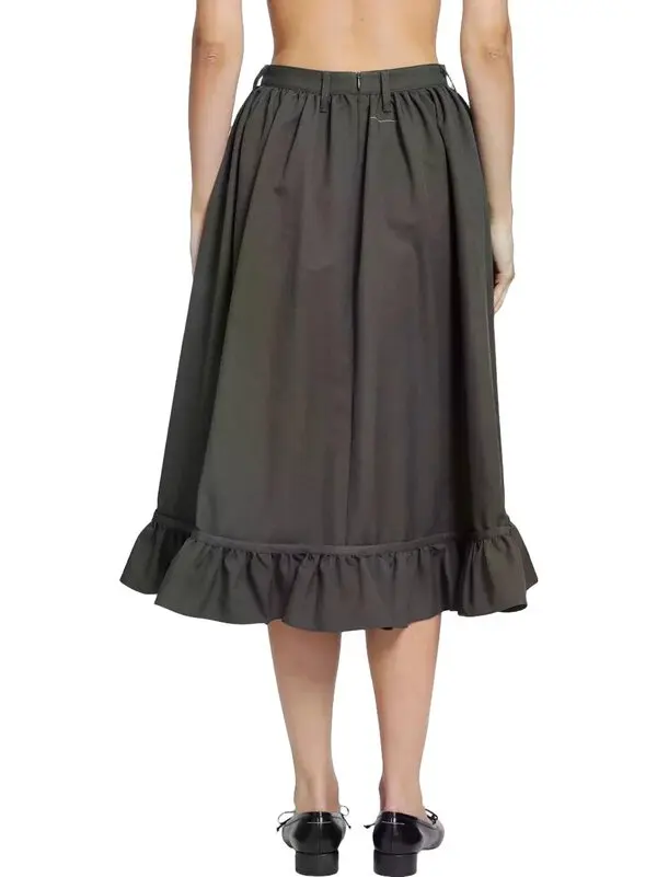 MAISON MARGIELA Gathered Ruffled Midi Skirt - Grey