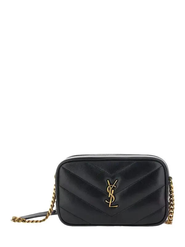Saint Laurent Loulou Mini Camera Bag In Lambskin - Black