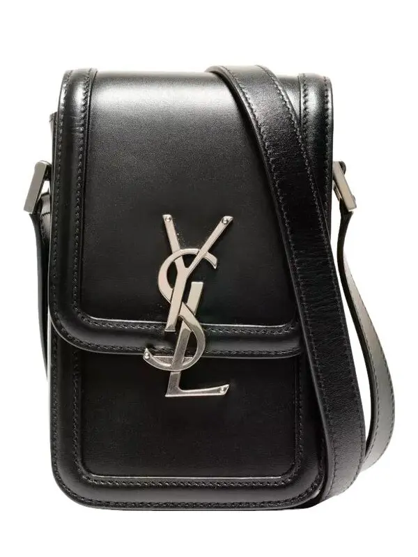 Saint Laurent 2023 Mini Solferino Leather Crossbody Bag - Black