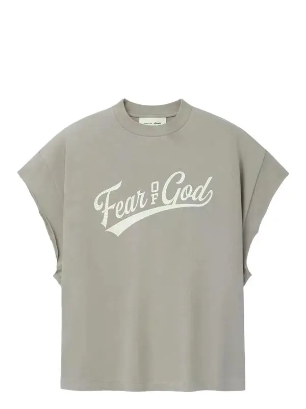 Fear Of God Logo-print Cut-off T-shirt - Grey