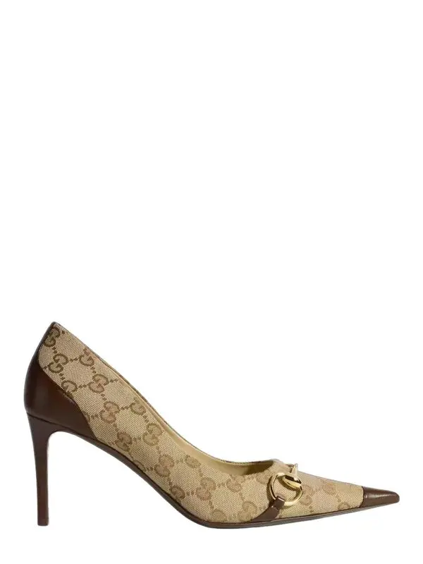 Gucci Donna Horsebit Gg-supreme Pumps - Neutrals