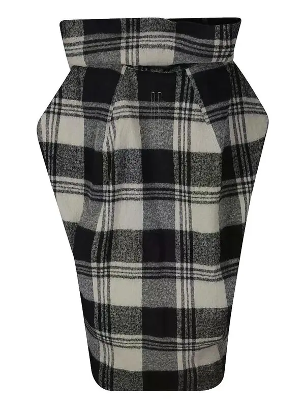 Rick Owens Plaid Cowl Neck Sleeveless Blouse - Neutrals