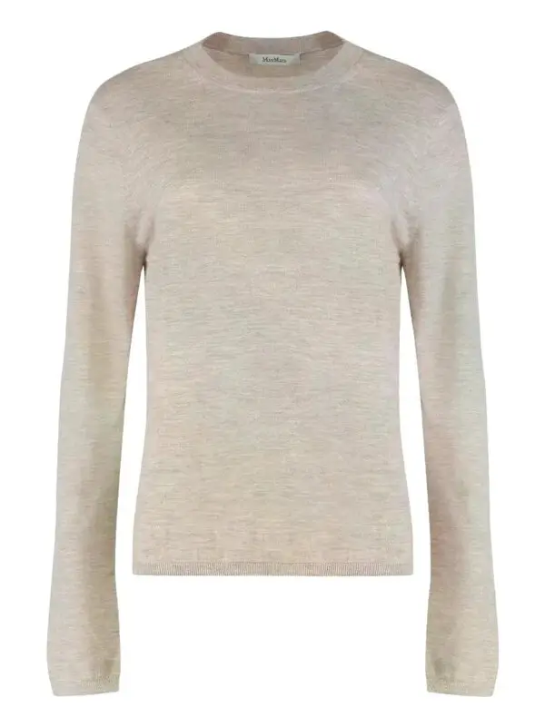 Max Mara Fine-knit Long-sleeve Wool Top - Neutrals