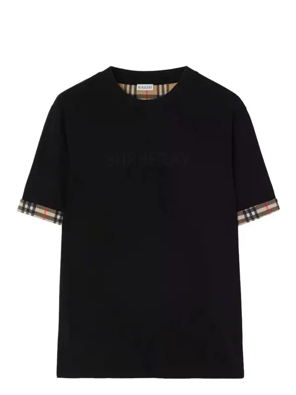 Burberry Check Contrast T-shirt - Black