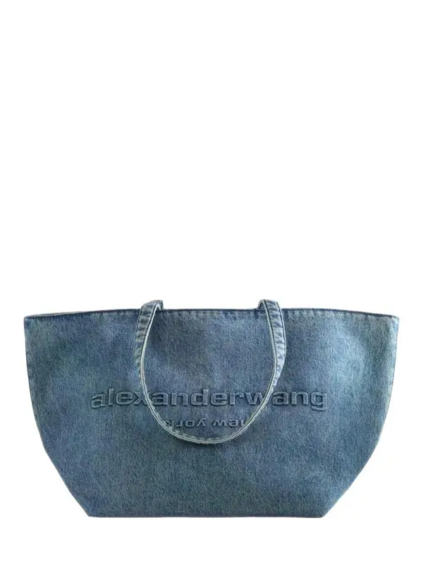 Alexander Wang Logo-embossed Denim Tote Bag - Blue
