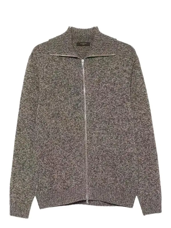 ZANONE Zip-up Marl-knit Cardigan - Grey