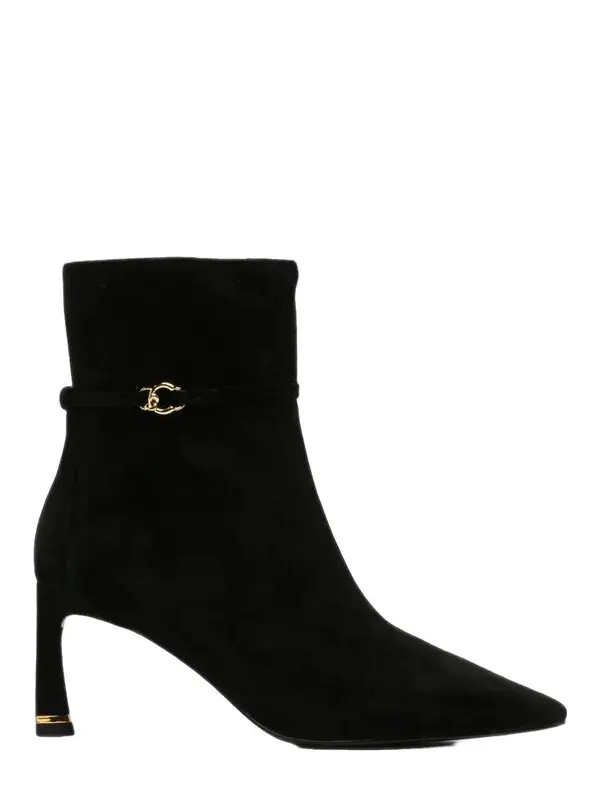 COCCINELLE Logo Plaque Suede Ankle Boots - Black