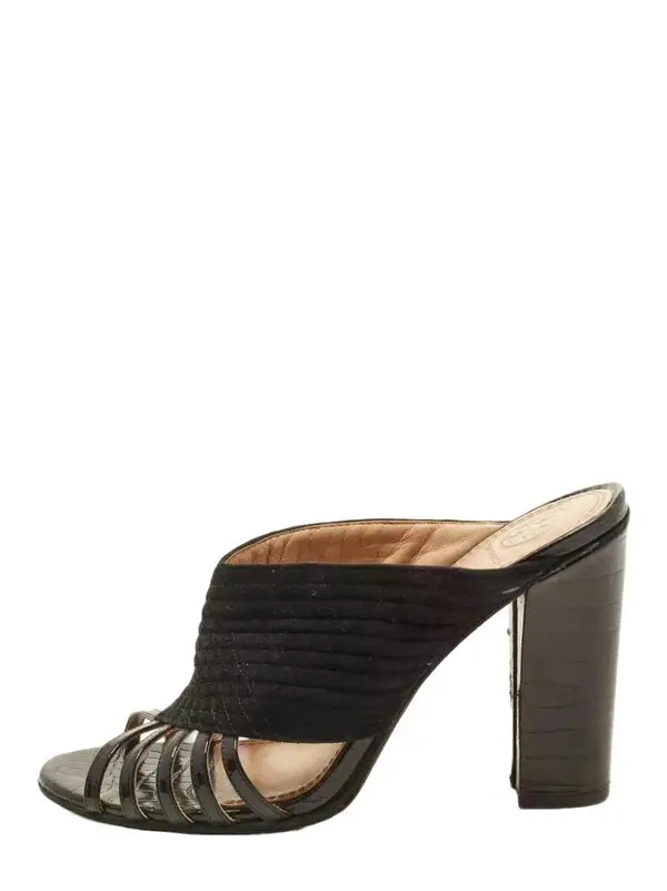 Tory Burch Quilted Suede Sandals - Black