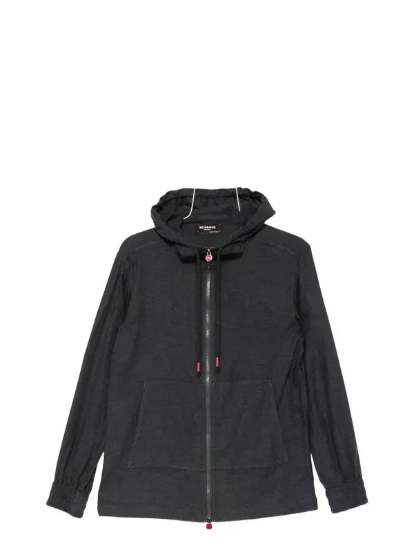 Kiton Zip-up Hoodie With Drawstring Hood - Grey