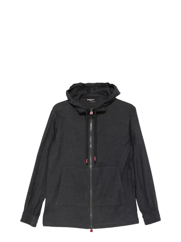 Kiton Zip-up Hoodie With Drawstring Hood - Grey