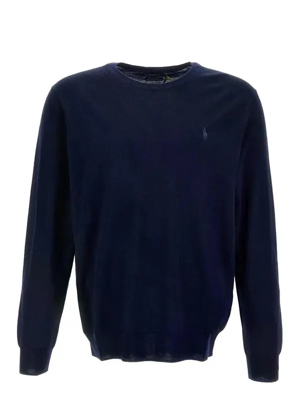 Polo Ralph Lauren Embroidered Logo Crew Neck Sweater - Blue