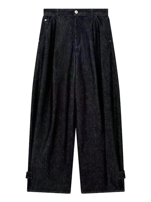Emporio Armani Relaxed Fit Rinse Denim Jeans With Pleats - Blue