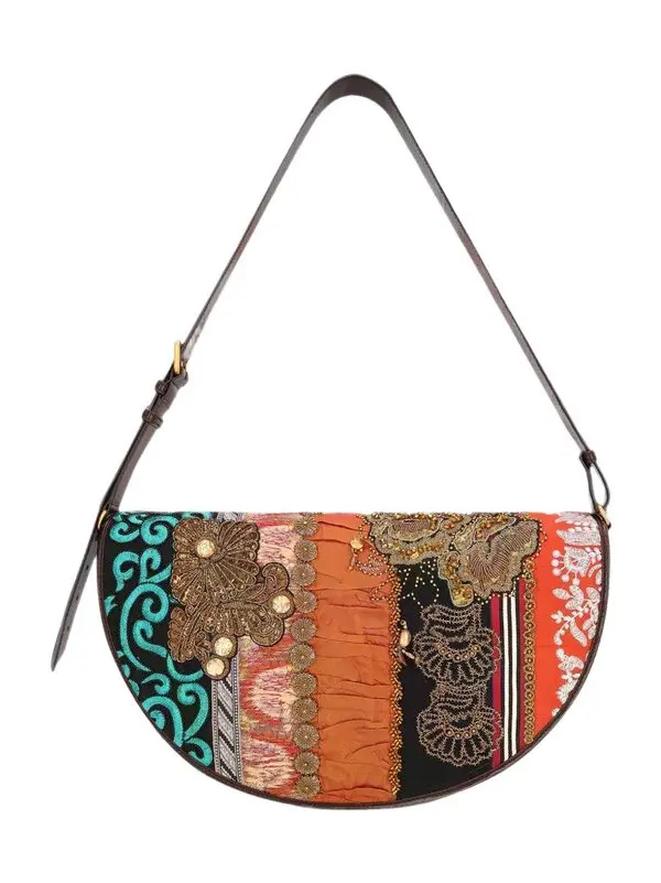 Dries Van Noten Large Embroidered Crossbody Bag - Brown
