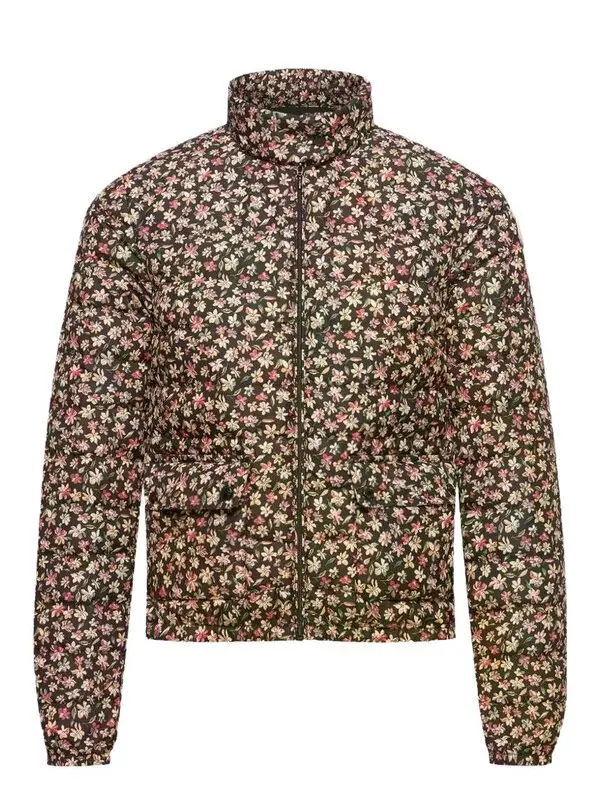 Moncler Florlans Floral-print Puffer Jacket - Black