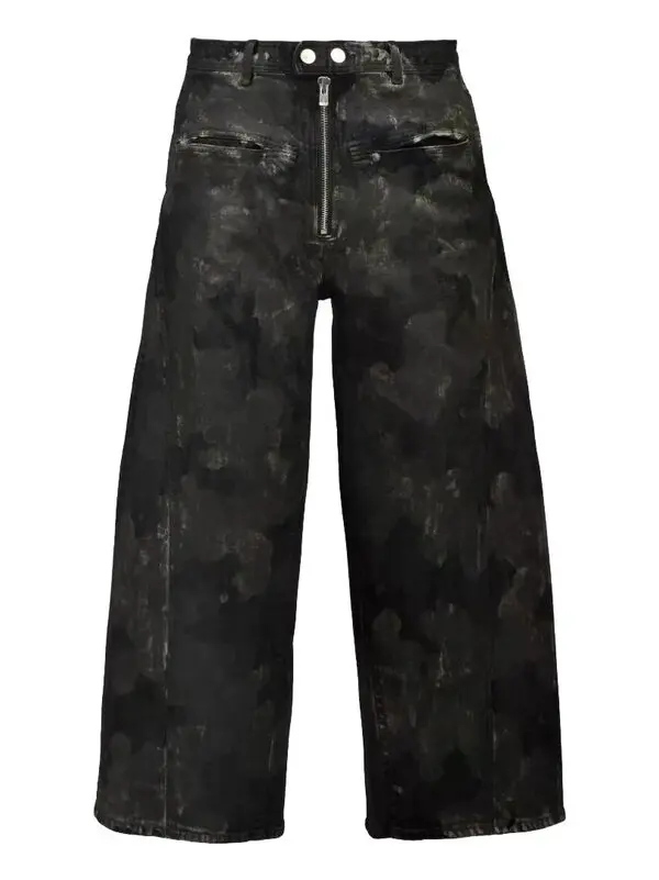 FILTH Waxed Baggy-cut Trousers - Black