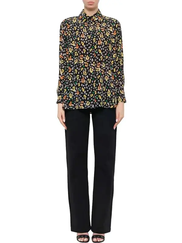 Givenchy Floral-print Long-sleeve Shirt - Black
