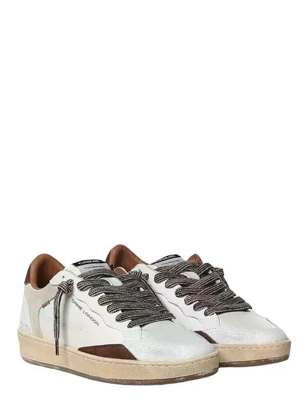 CRIME LONDON Panelled Lace-up Sneakers - White